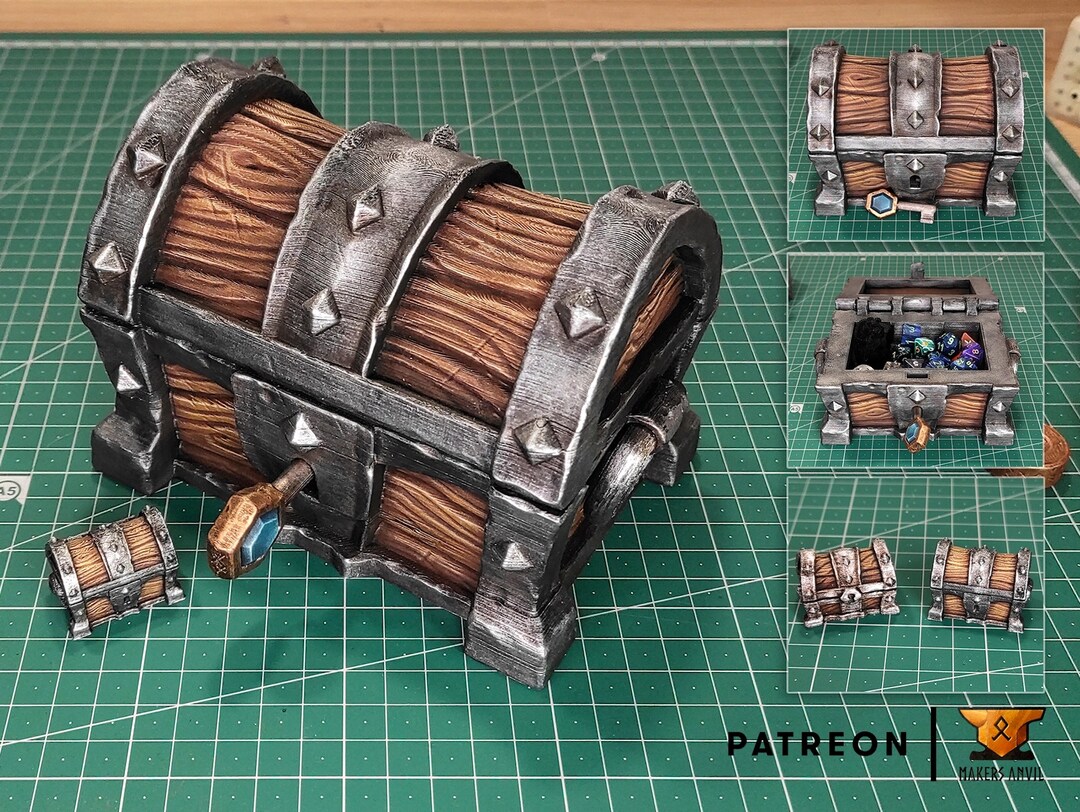 Dungeon Chest - DND Terrain Compatible With Dungeons and Dragons, 28mm ...