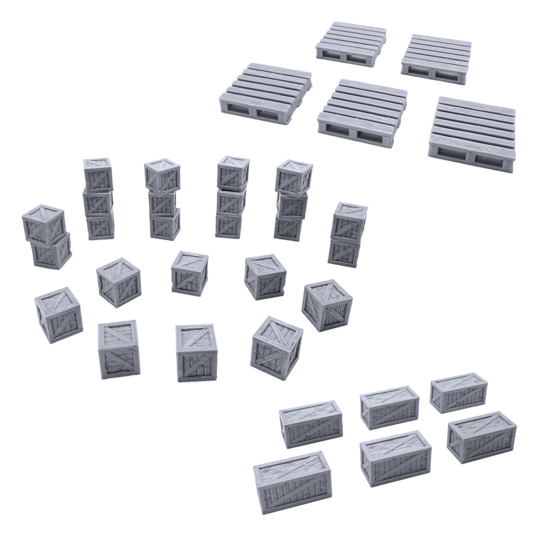 Rustic Crates & Pallets: 28mm DND Terrain, Tabletop RPG Scenery - Etsy