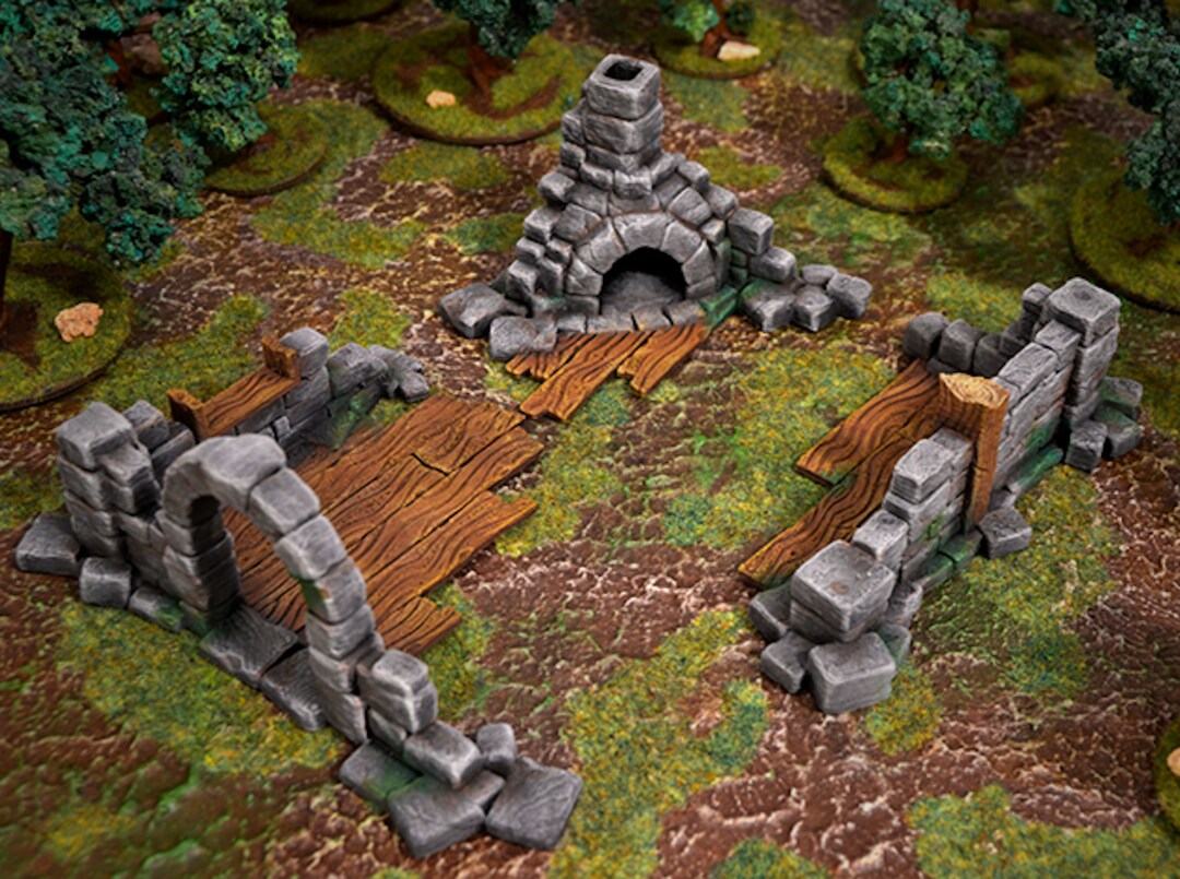 Ruined Town Rubble - DND Terrain Compatible With Dungeons and Dragons ...