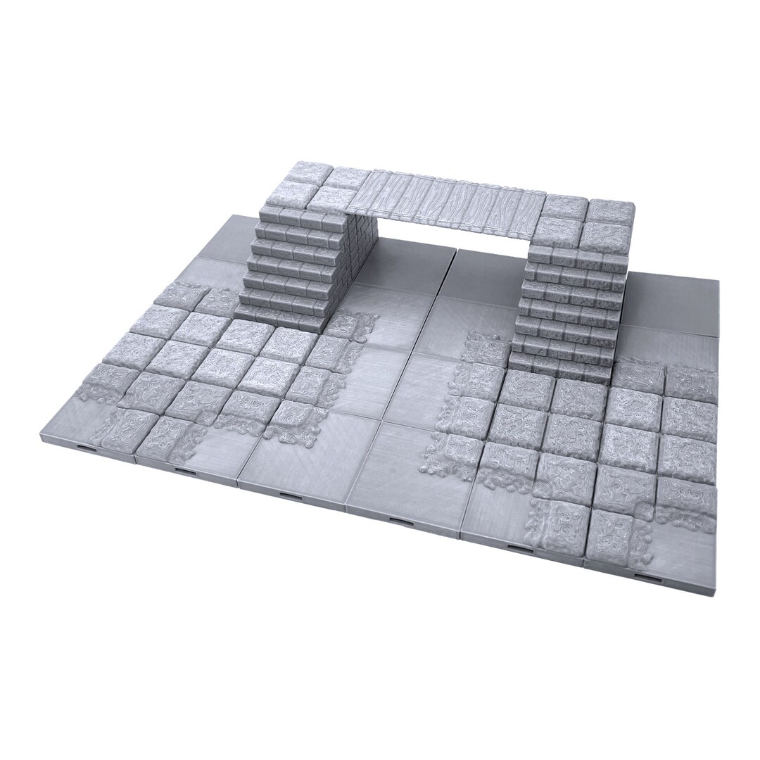 Locking Dungeon Tiles: Lava Bridge - 28mm Miniature Wargaming Terrain ...