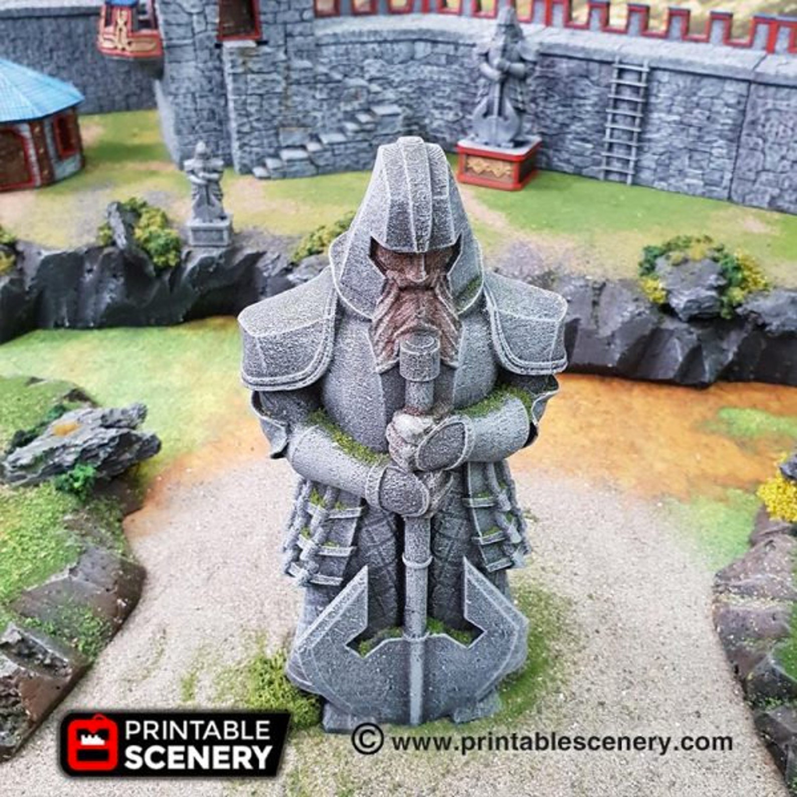 Dwarven Statue by Printable Scenery 3D Printed Tabletop RPG - Etsy
