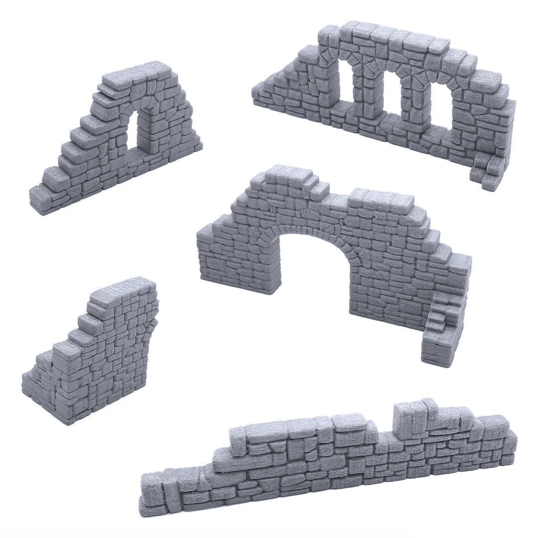 Ruined Stone Walls Set A - DND Terrain Compatible With Dungeons and ...