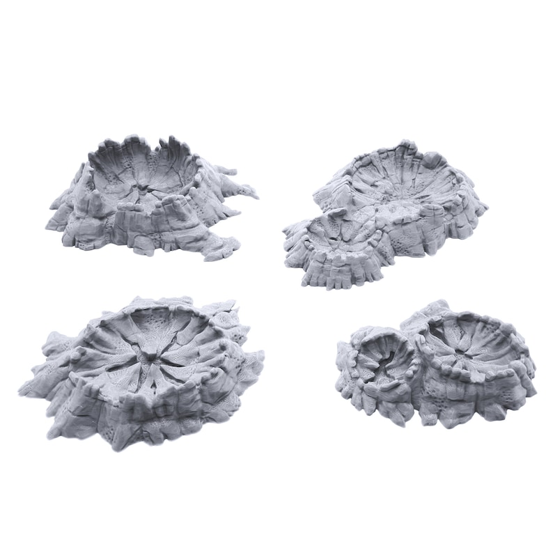 3D Printed Lunar Craters: Tabletop RPG Wargame Terrain, 28mm Miniatures ...