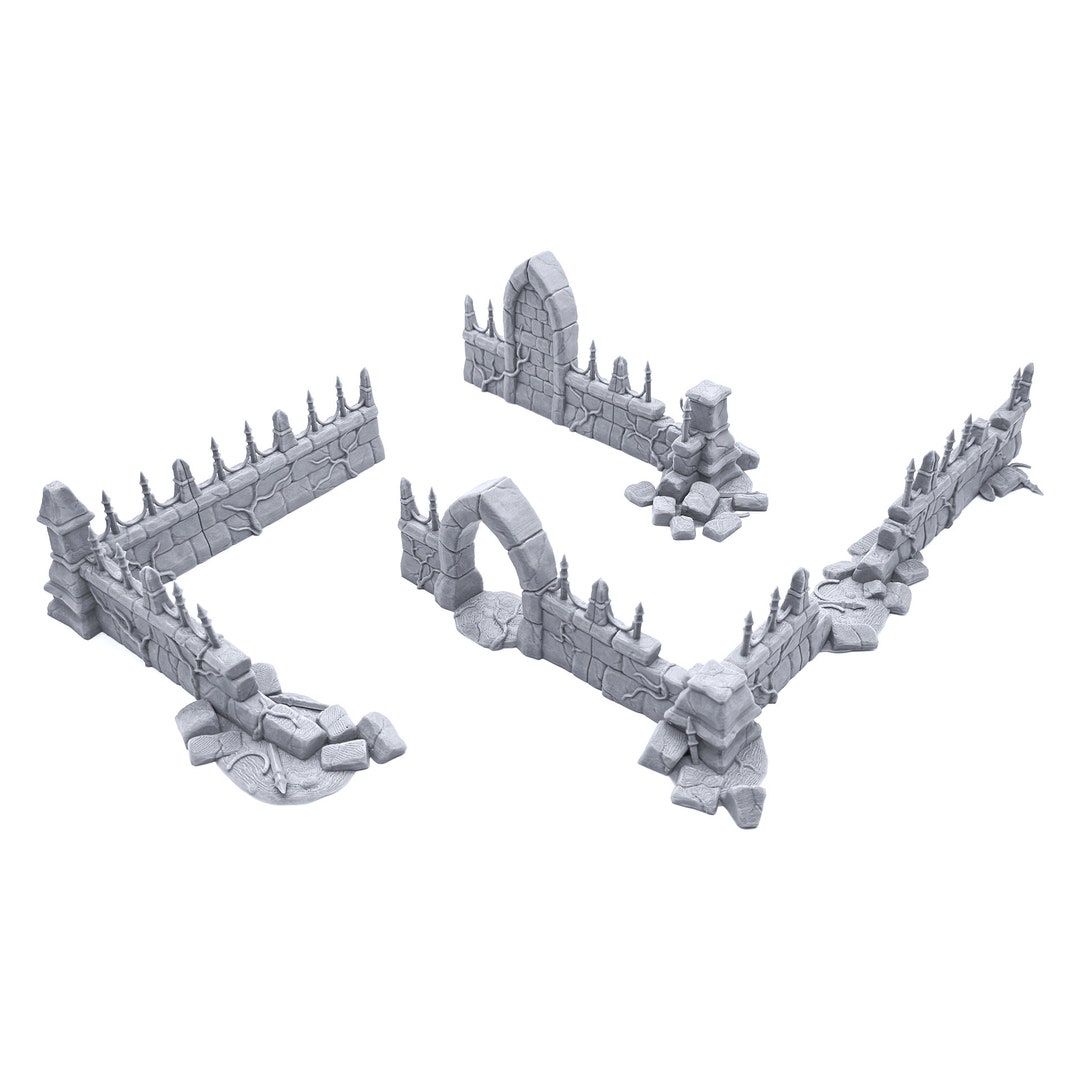 Ruined Church Modular Walls: 3D Printed RPG Wargame Terrain - Etsy