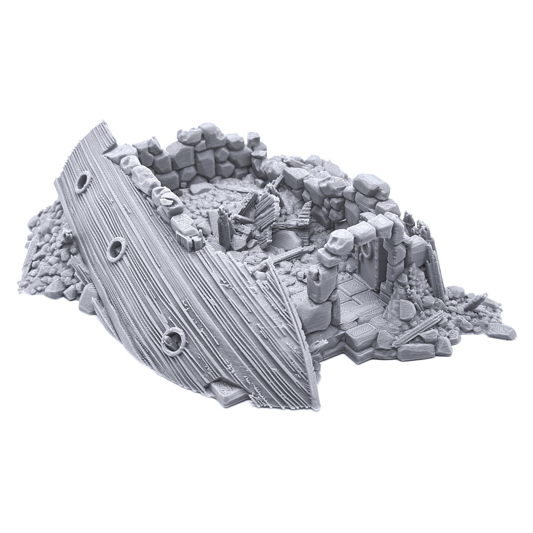 Ruined Boathouse: 3D Printed RPG Wargame Terrain - 28mm - Etsy
