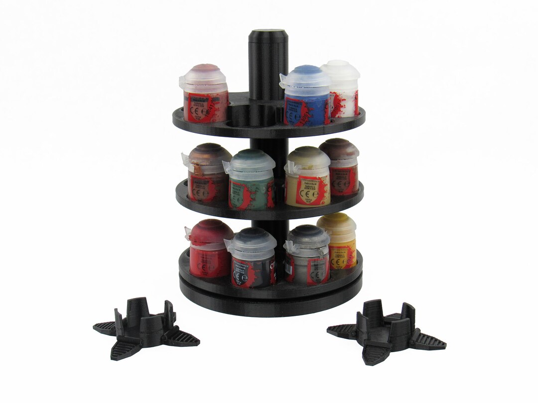 3-tier Spinning Paint Rack, Compatible With Citadel Paints, 3D Printed ...
