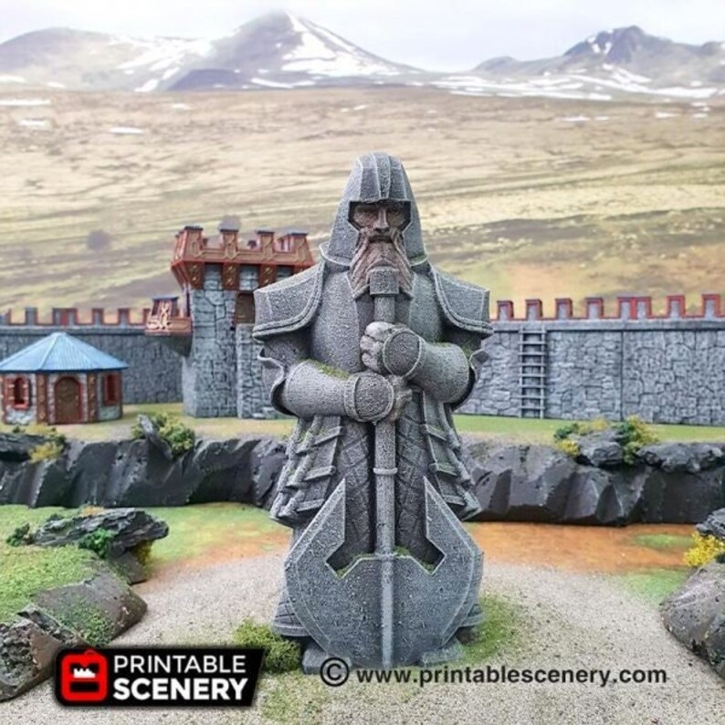 Dwarven Statue by Printable Scenery 3D Printed Tabletop RPG - Etsy