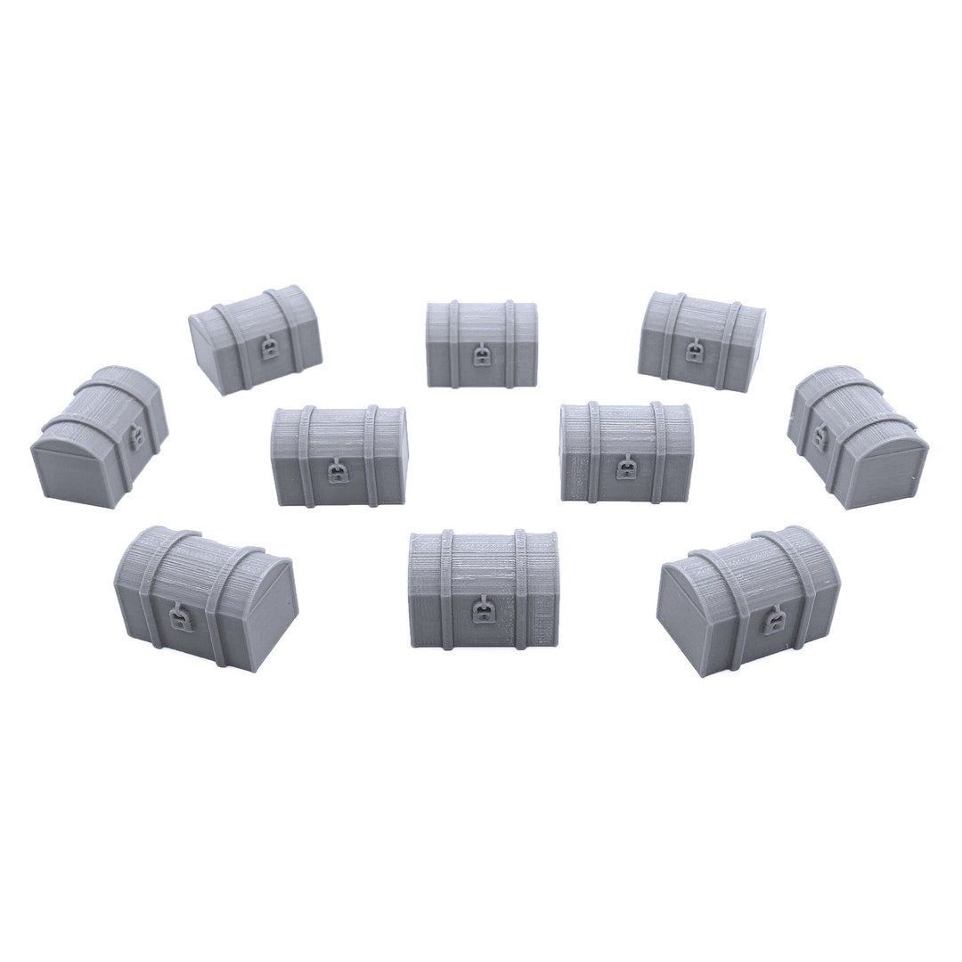 3D Printed Chests: DND Terrain, Tabletop RPG Scenery (10pc) - Etsy