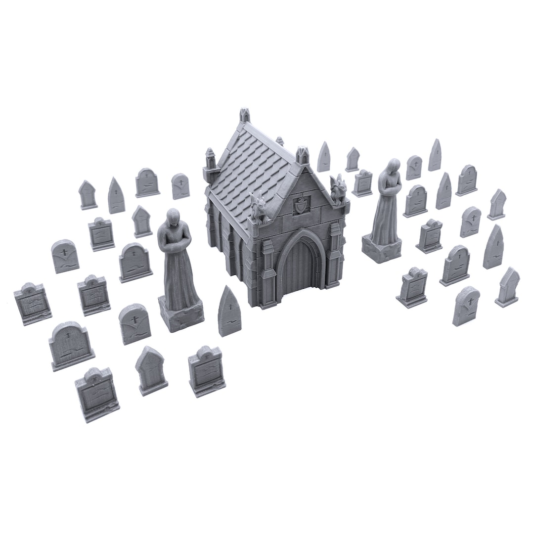 Endertoys Mausoleum Graveyard Scene - DND Terrain - Scenery for 28mm ...