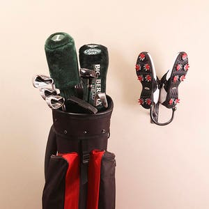 Golf Bag Holder: Metal Wall Hooks for Golfing Equipment, Golfer Gift ...
