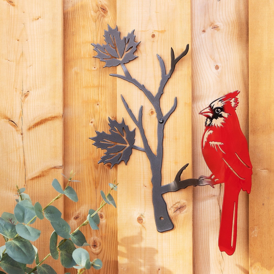 Red Cardinal Metal Bird / Metal Bird / Blue Jay Metal Bird / Home Decor ...