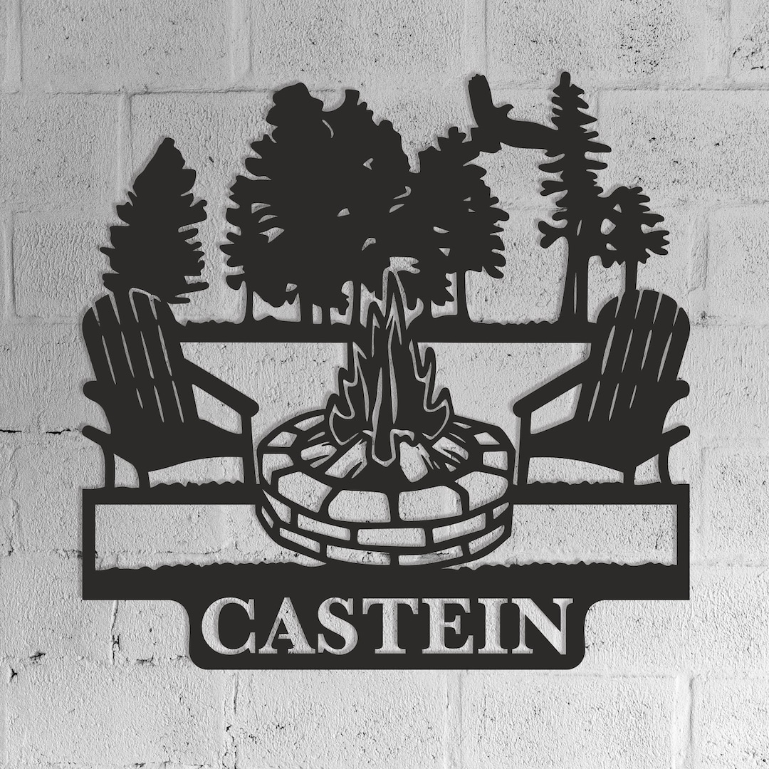 Personalized Campfire/firepit Family Name Sign / Metal Wall Art Decor ...