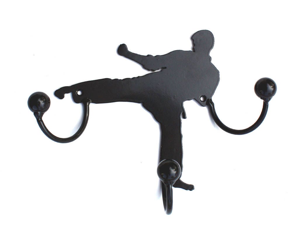 Male Karate Kick Metal Wall Art Medal Display Hanger Karate Sports ...