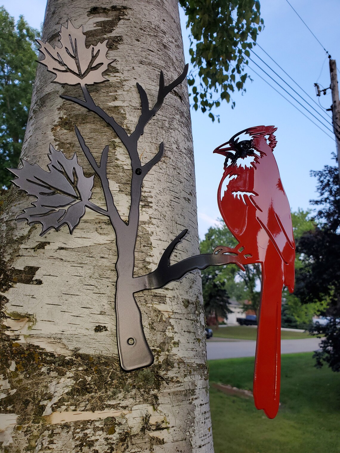 Red Cardinal Metal Bird / Metal Bird / Blue Jay Metal Bird / Home Decor ...