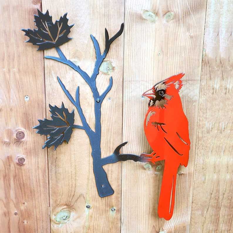 Red Cardinal Metal Bird / Metal Bird / Blue Jay Metal Bird / Home Decor ...