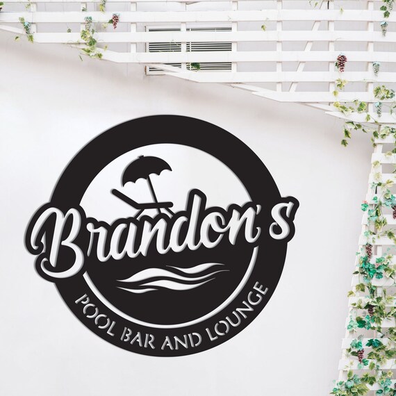 Personalized Pool Bar & Lounge Sign Metal Wall Art | Etsy