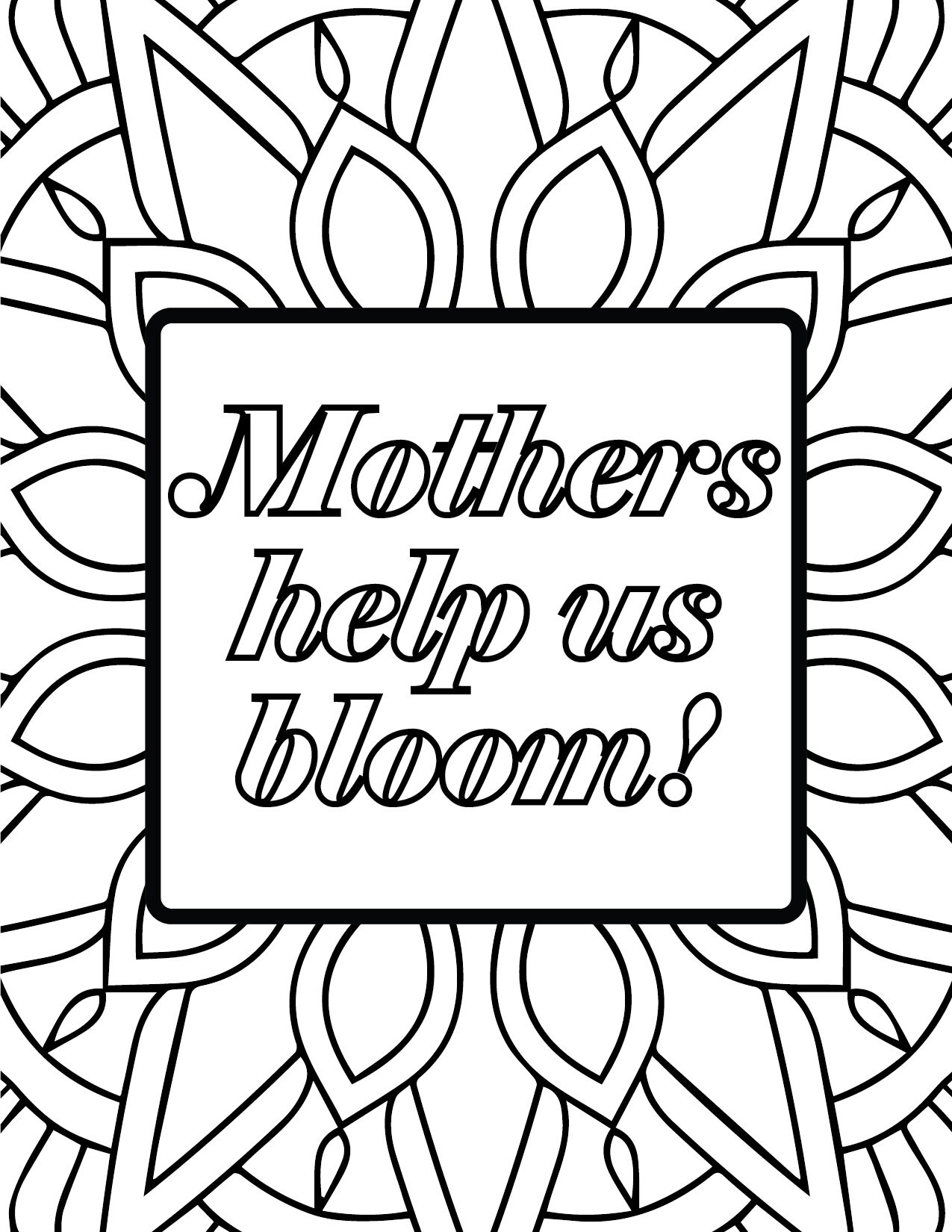 Happy Mother's Day Adult Coloring Book/inspiring Quotes/geometric ...
