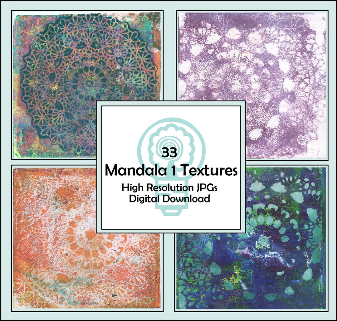 Mandala Set 1 Digital Paper, Set of 33, Mixed Media, Digital Art ...