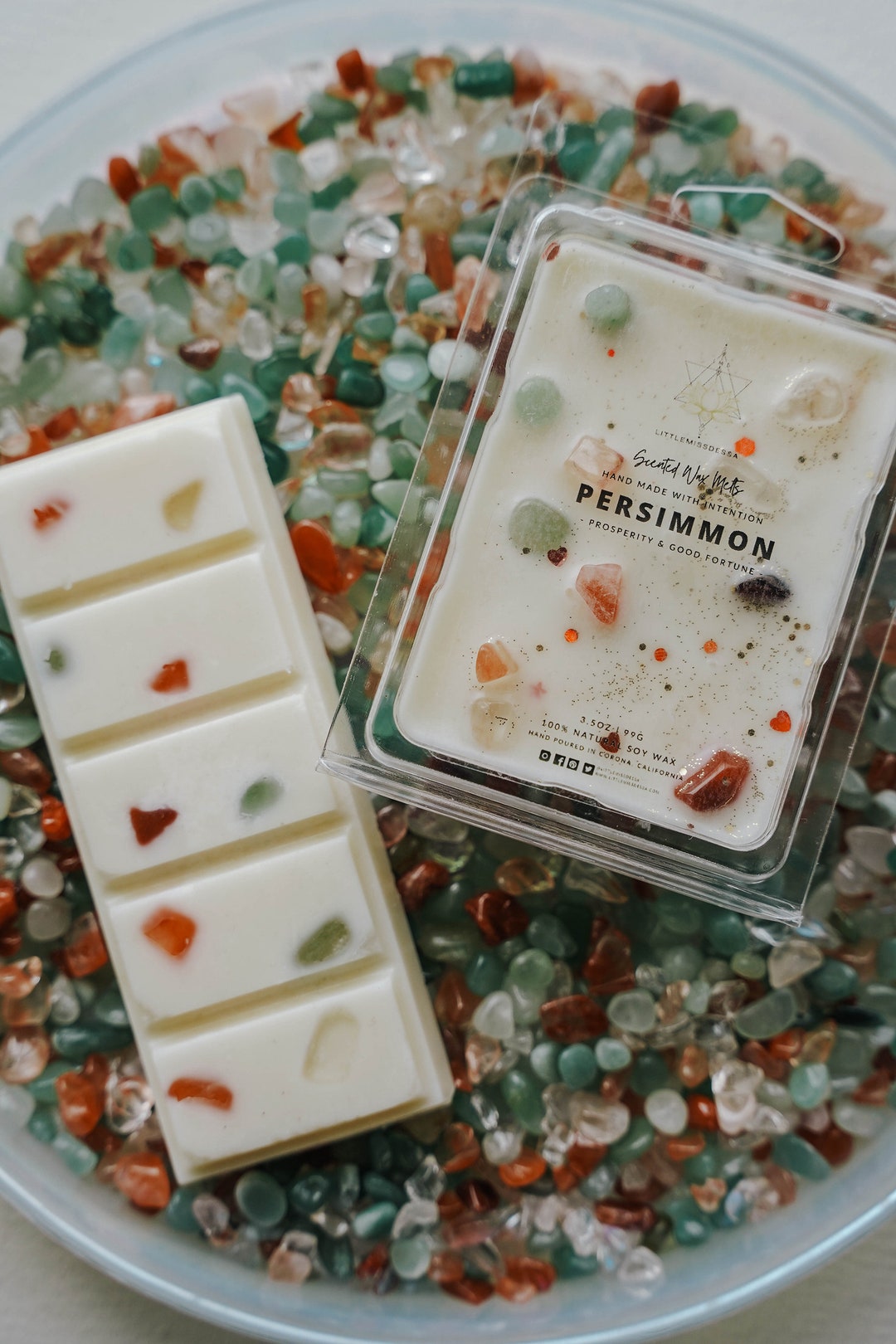 Persimmon | Crystal Infused Fragrance Wax Melt | Prosperity & Good ...
