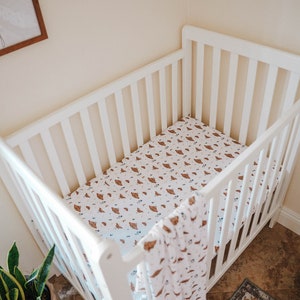 Cosmic Moth Crib Sheet / Boho Floral Crib Sheet / Nursery Bedding ...