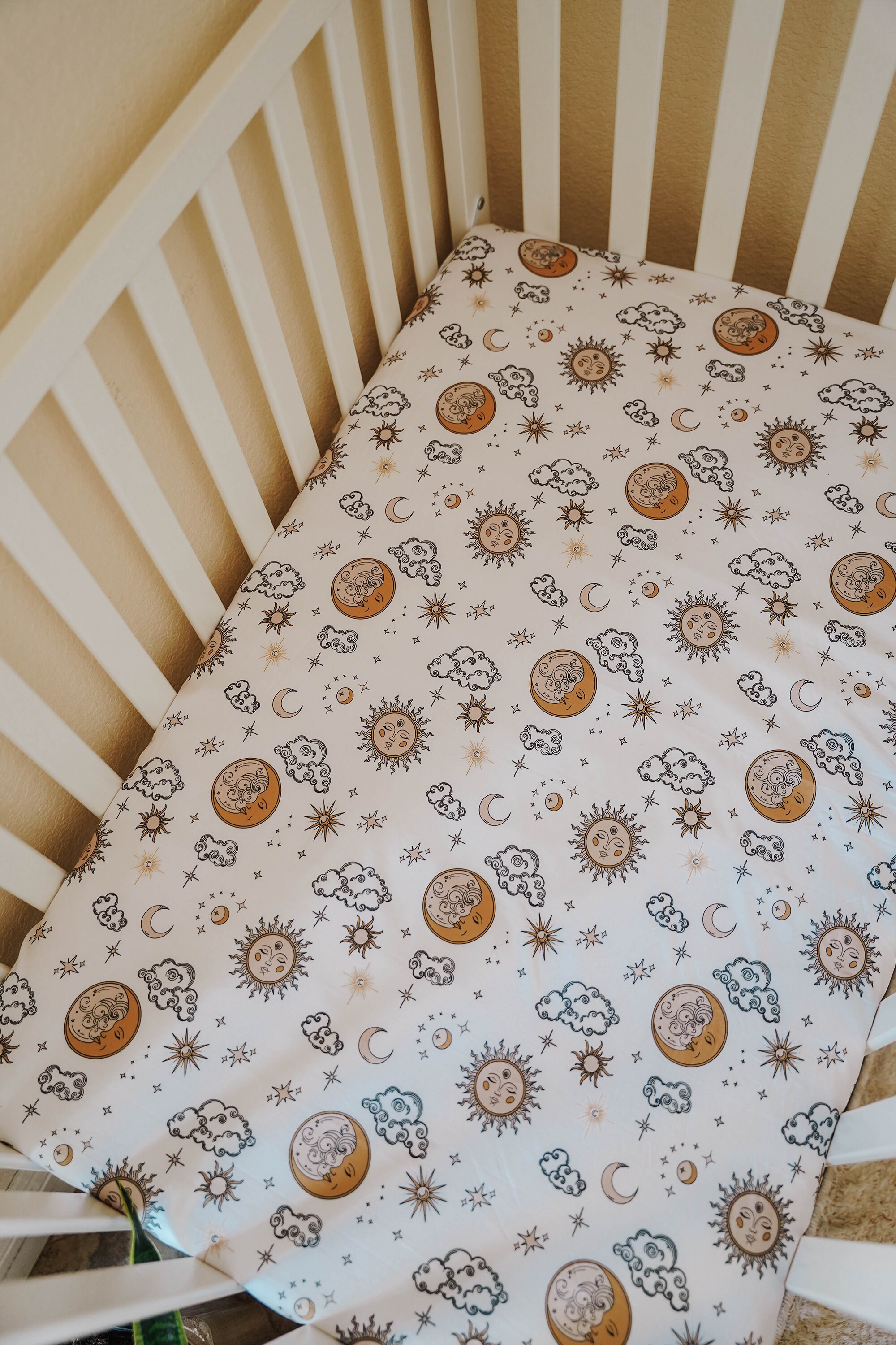 Celestial Dreams Crib Sheet / Stars, Moon & Sun Crib Sheet / Nursery ...