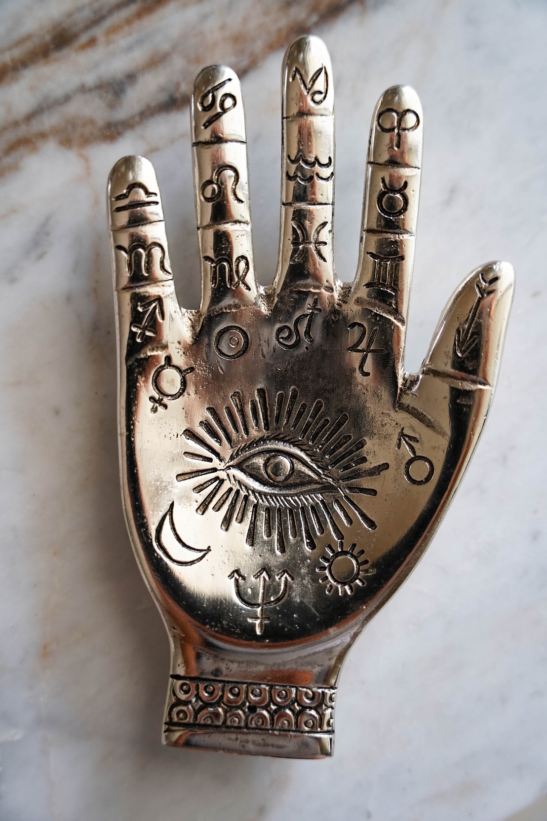 ZODIAC Motif Metal Hand // Incense Holder // Palo Santo Holder // Ring ...