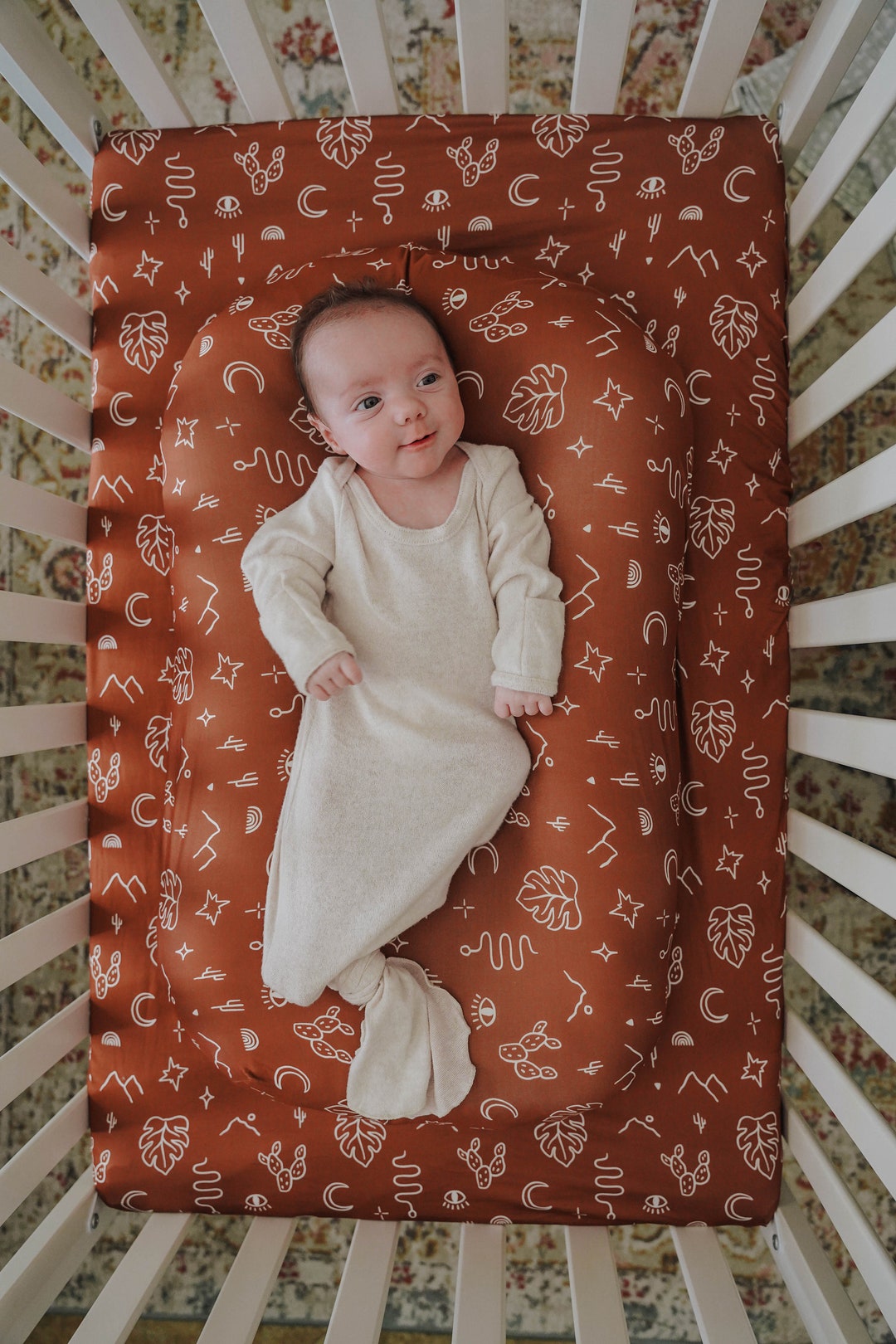 Rust Mojave Desert Crib Sheet / Nature / Nursery Bedding / Cactus ...