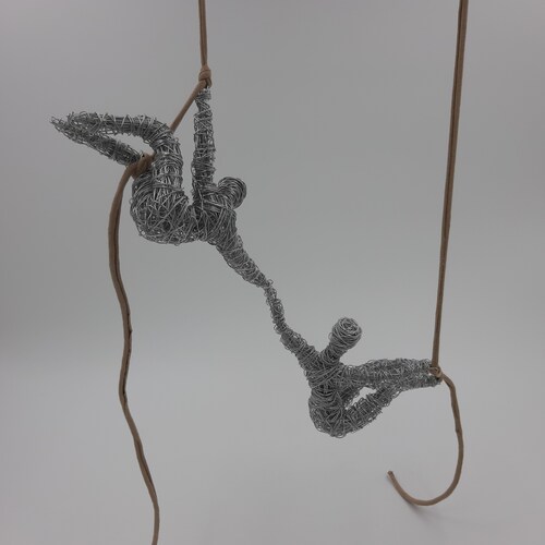 Climbing Figures Wire Sculptures Set of 2 Wire Sculptures - Etsy