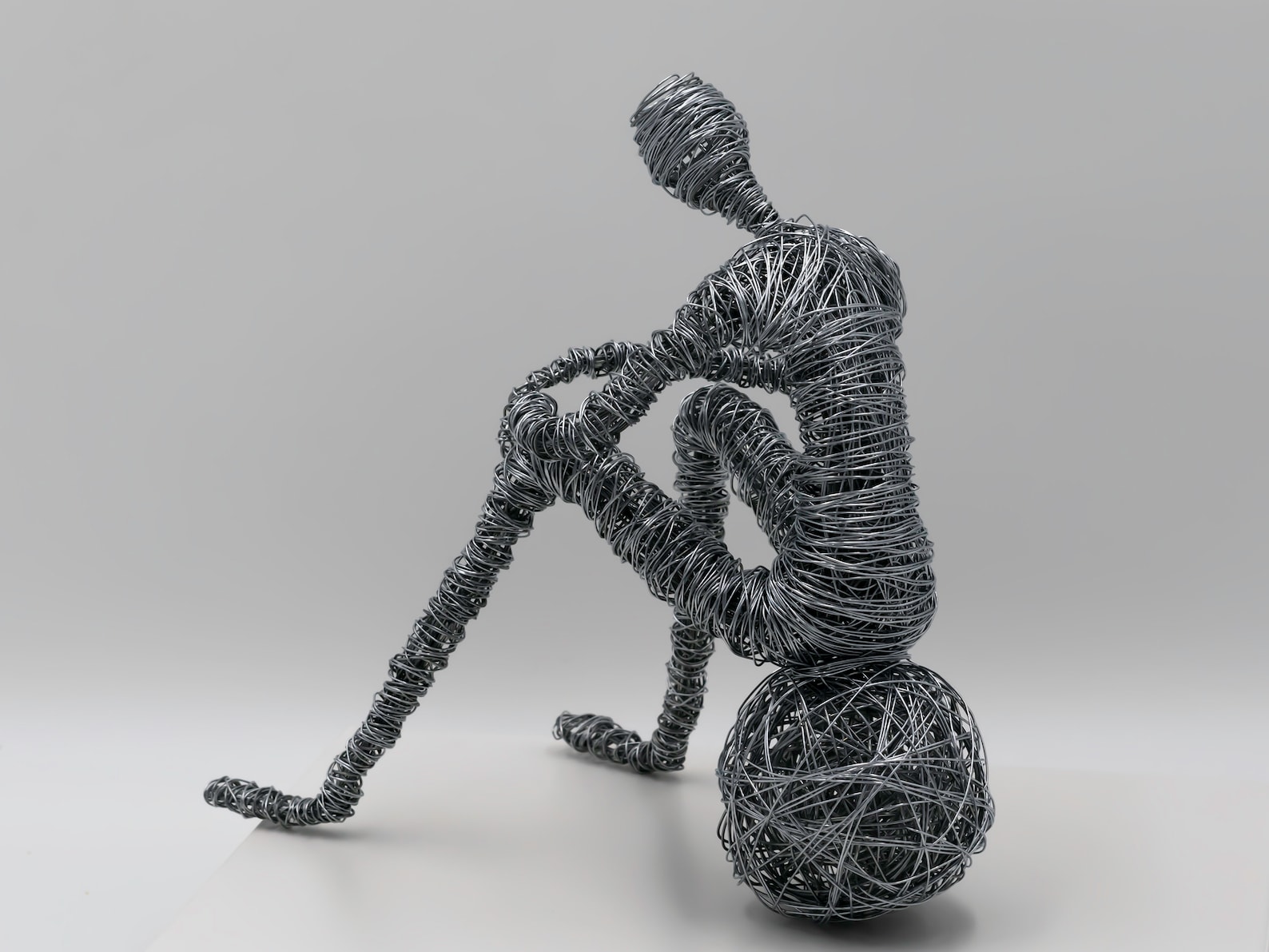 Living Room Decorating Idea Thinking Man Wire Sculpture - Etsy