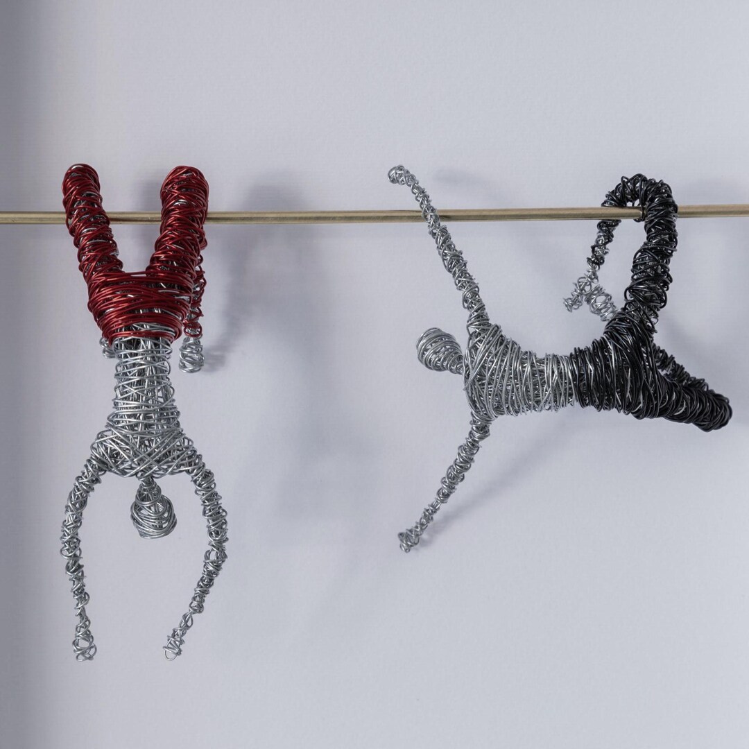 Wire Acrobat Sculpture Set – Handmade Modern Art, Gym Decor - Etsy