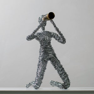 Man With the Binocular Wire Figure, Personalized Wire Sculpture ...