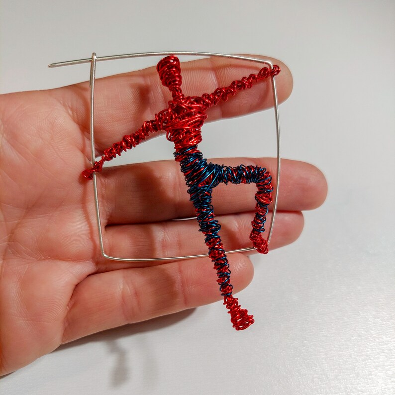 Circus Acrobat Wire Brooch Contemporary Handmade Sterling | Etsy