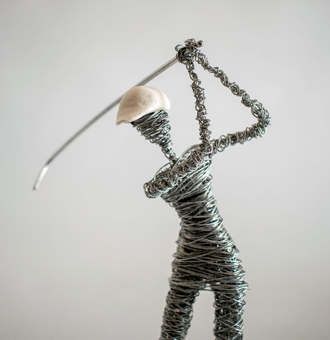 Wire Golf Sculpture: Galvanized Steel Golfer Figurine - Etsy