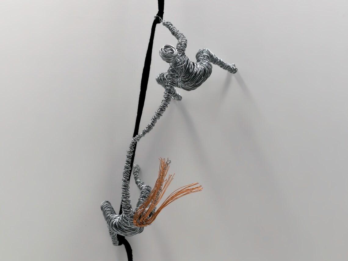 Climbing Figures Wire Sculptures Set of 2 Wire Sculptures - Etsy