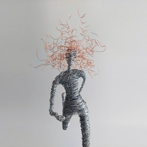 Red Hair Runner Metal Sculpture, Runner Wire Sculpture, Sports Gift ...