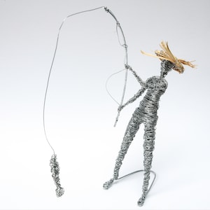 Fisherman Statue, Fishing Man Sculpture, Salmon Fishing With Spoons ...