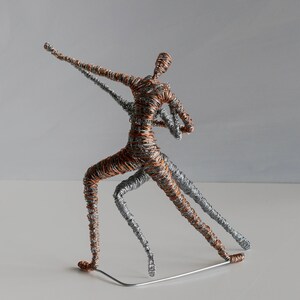 Tango Dancers Wire Sculpture: Modern Copper & Galvanized Steel Art - Etsy