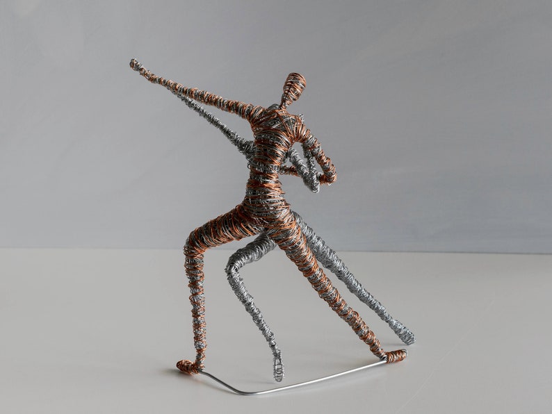 Tango Dancers Wire Sculpture: Modern Copper & Galvanized Steel Art - Etsy