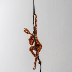 Copper Wire Climbing Man Sculpture, Metal Wall Hanging Figure, Living ...