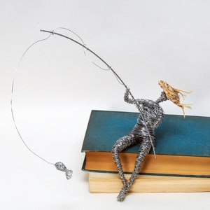 Fisherman Statue, Fishing Man Sculpture, Salmon Fishing With Spoons ...