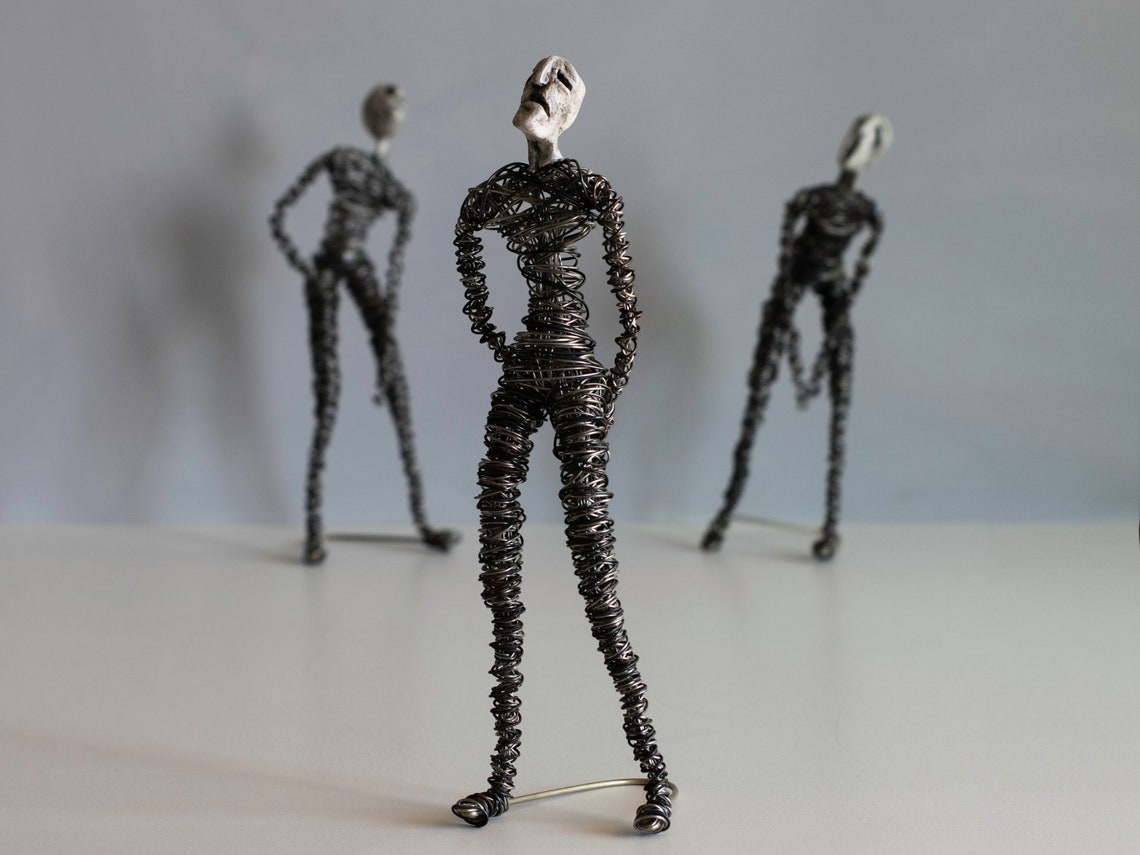 Wire sculpture art with clay abstract sculpture surrealism | Etsy