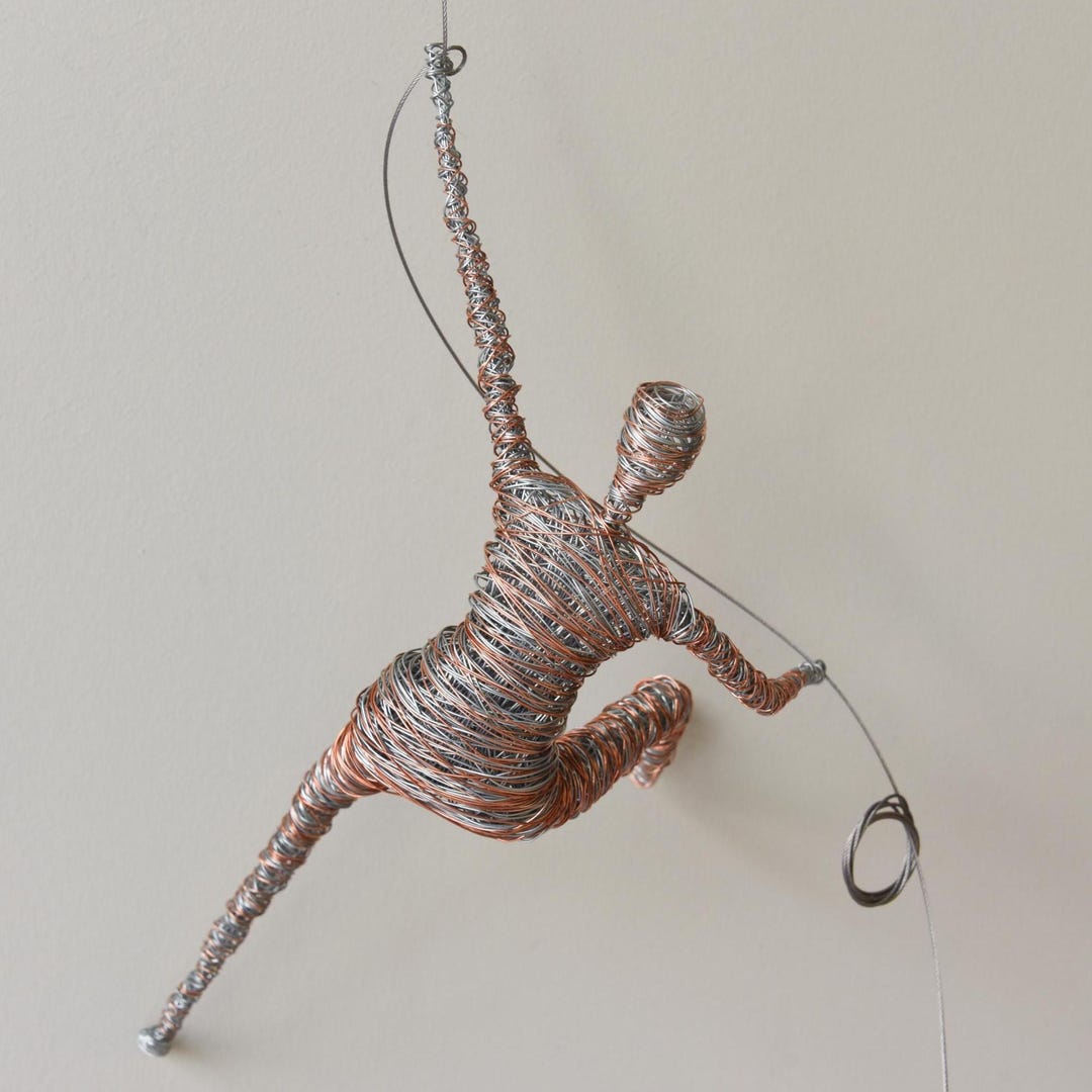 Rope Climbing Man Figurine – Industrial Rock Climber Wall Art - Etsy