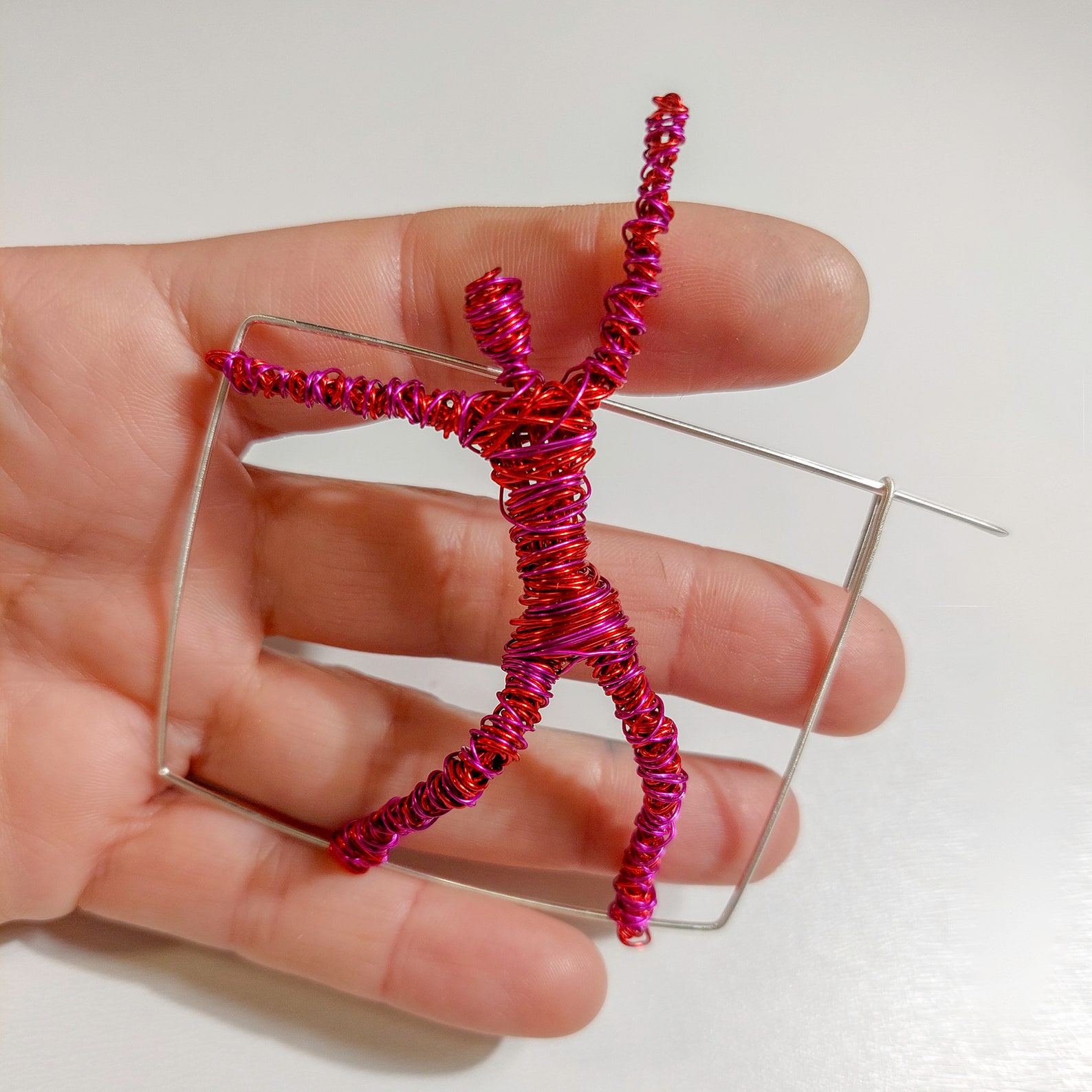 Acrobat Jewelry Wire Handmade Art Brooch Contemporary - Etsy