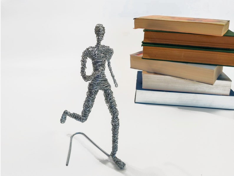 Man Runner Metal Sculpture Sculpture Art Tabletop Bookshelf | Etsy