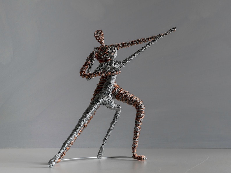 Tango Dancers Wire Sculpture: Modern Copper & Galvanized Steel Art - Etsy