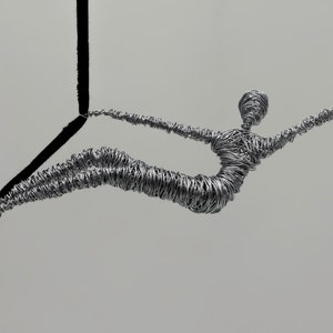 Women Figure Wire Sculptures, Set of 2 Climbing Wire Art Sculptures ...