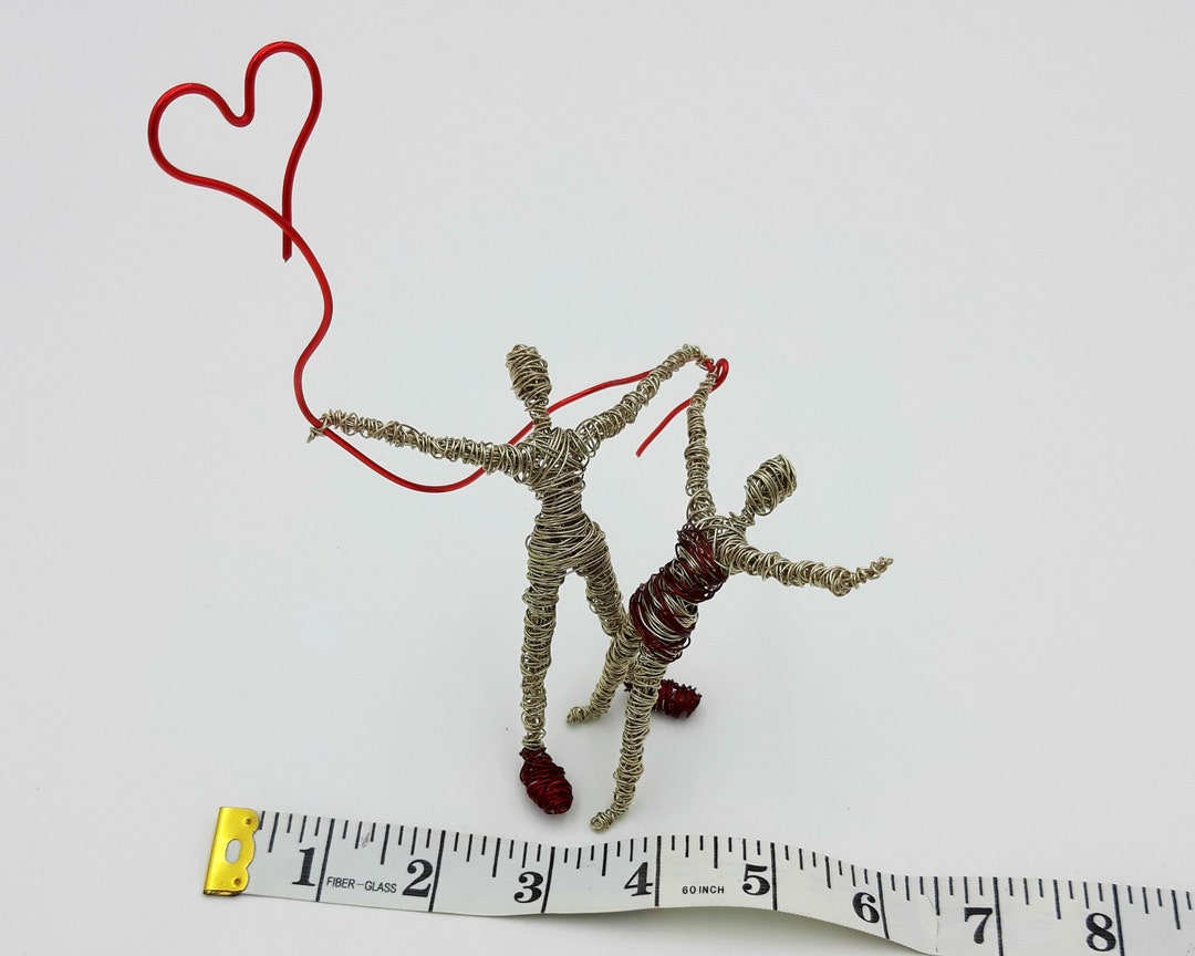 Dancing Couple Wire Sculpture, Handmade Figurine, Anniversary Gift ...