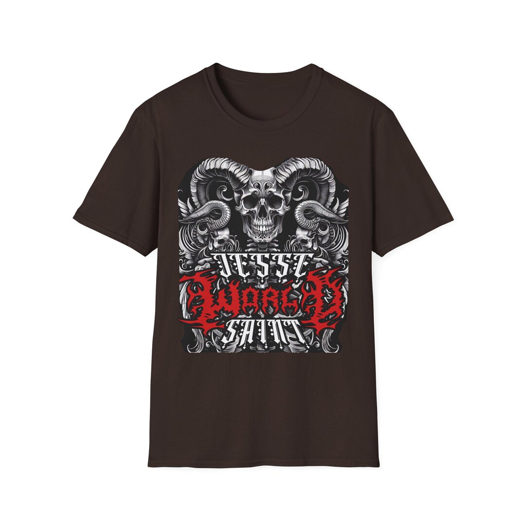 Gothic Skull T-shirt: Jesse Saint World Band Merch Graphic Tee - Etsy