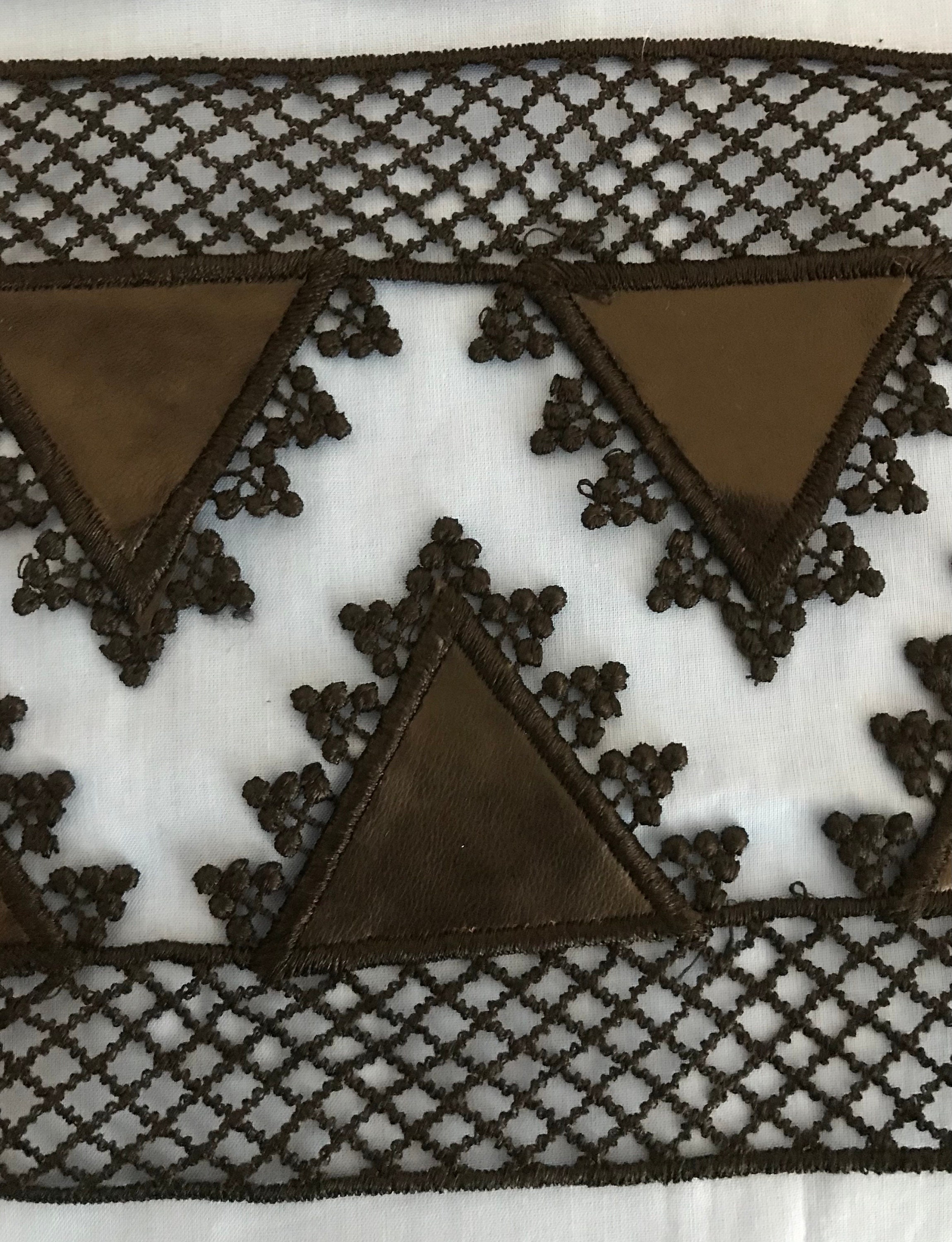 BLACK LACE Trim With PLEATHER Triangle Pattern per Metre Whimsigoth - Etsy