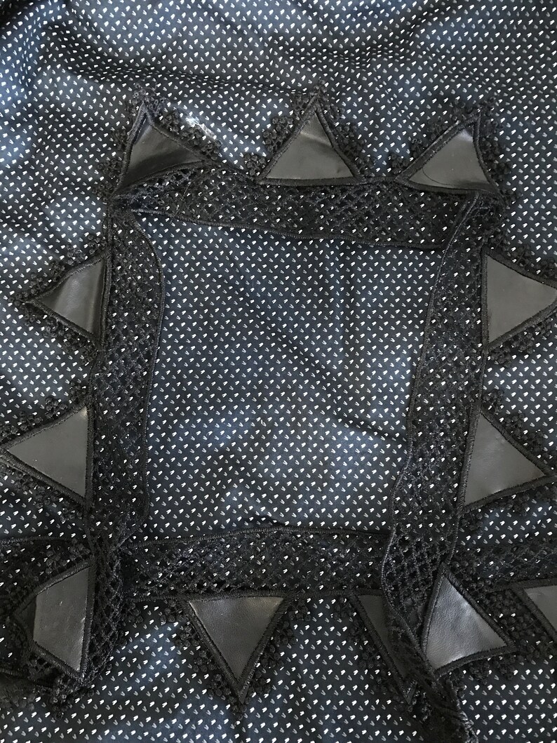 BLACK LACE Trim With PLEATHER Triangle Pattern per Metre Whimsigoth - Etsy